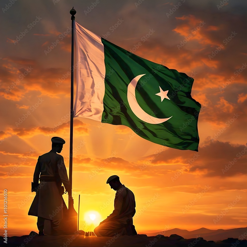 Depicts the flag of pakistan likely in celebration of pakistan's ...