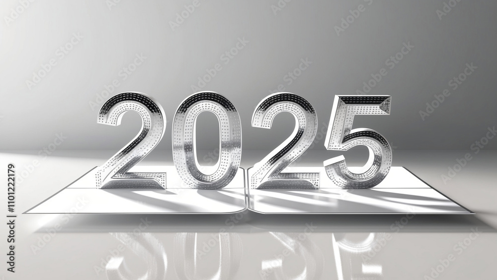 2025 Numbers pop up card with bold, sparkling "2025" numbers that stand ...