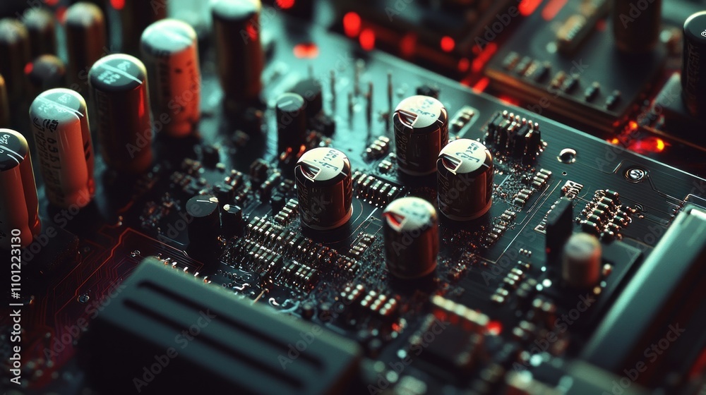 Transistor PCB macro with powerful transistors capacitors large enough ...