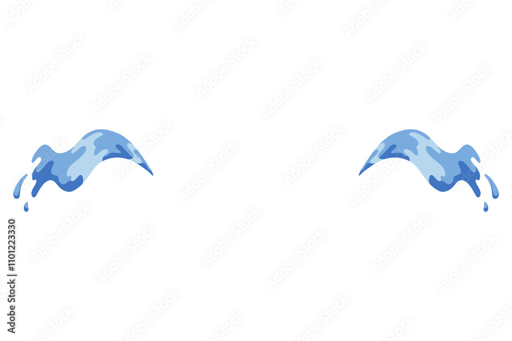 Cartoon tear drops icon. Sorrow cry streams, tear blob. Crying fluid ...