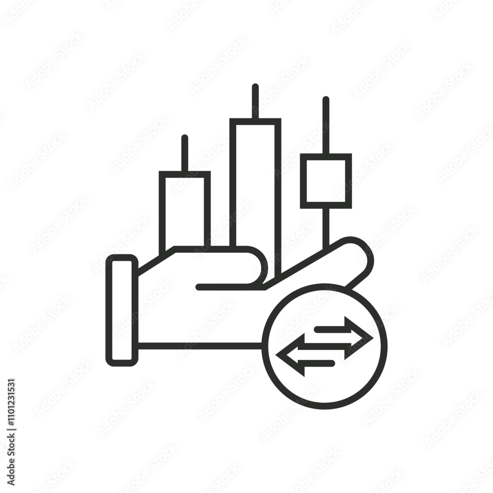 Candle stick icon, Trading symbol outline icon, editable vector ...