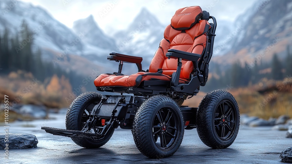 isolated on a white background a rendering of an electric wheelchair ...