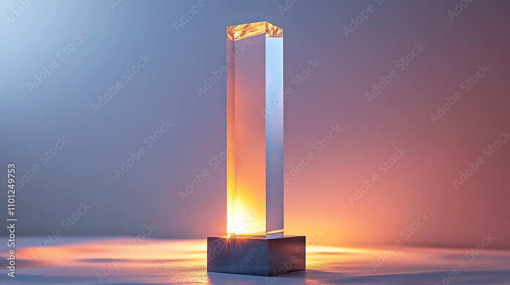 mockup of a tall glass trophy blank mockup of an empty acrylic award ...