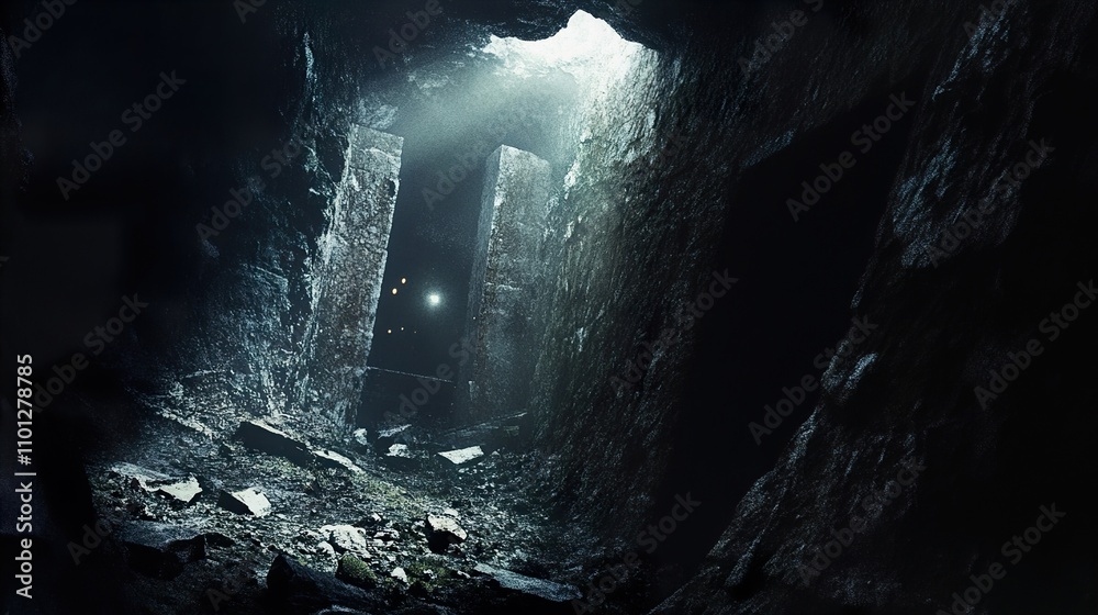 Mysterious Stone Blocks in a Dark Cave: An Enigmatic Journey into the ...