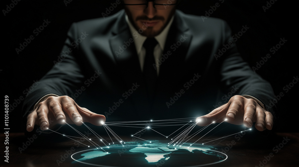 businessman as puppetmaster: cooperations using globe as marionette for ...