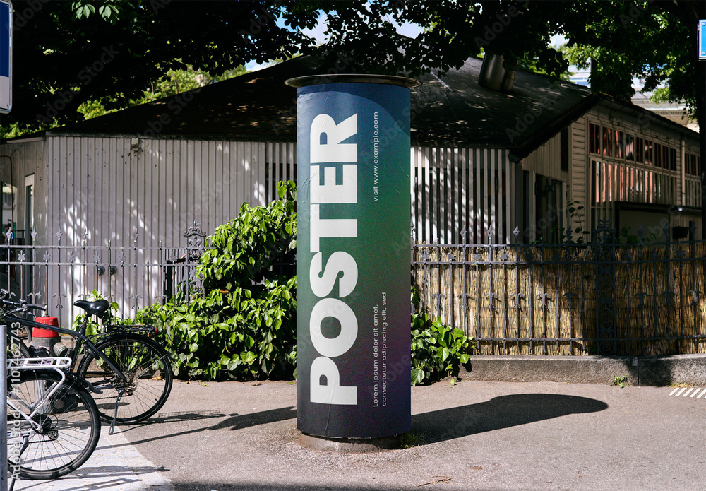 Mockup Of Vertical Customized Advertisement Stock Template | Adobe Stock