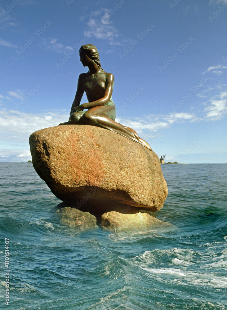 The statue of the Little Mermaid in Copenhagen , Denmark Statue by ...