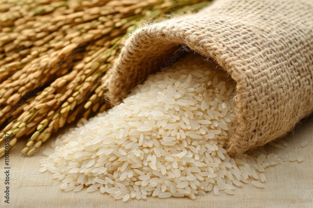 Arroz. Granos de Arroz Blanco Sobre Fondo Blanco - Cereal, Grains, Seed ...