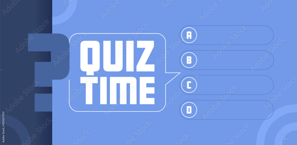 Intellectual quiz game banner design with question mark and variants of answers. Design concept ...