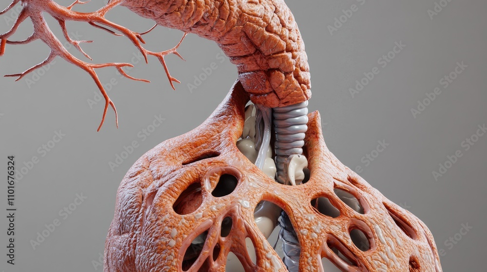 Photo & Art Print Detailed 3D illustration of the human trachea and ...