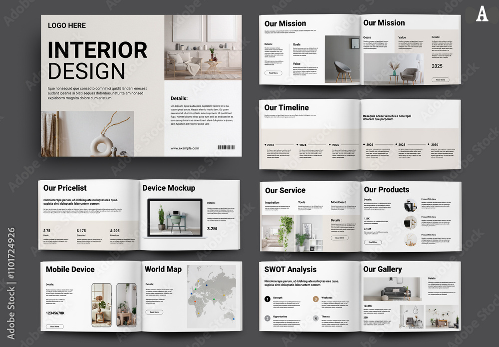 Interior Design Layout Template Stock Template | Adobe Stock
