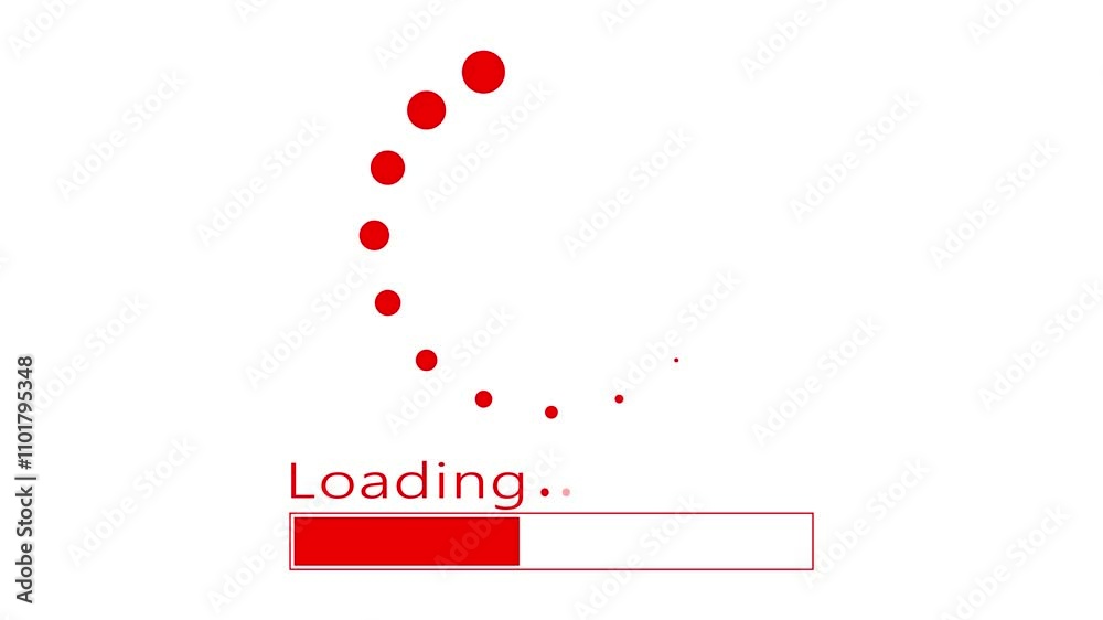 Dots, circle and animation icon for loading with waiting, slow connection and problem for online ...