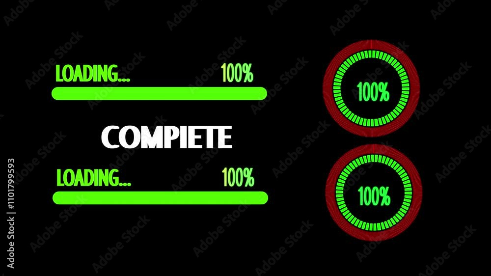 Loading Transfer download Animation from zero to one hundred percent ...