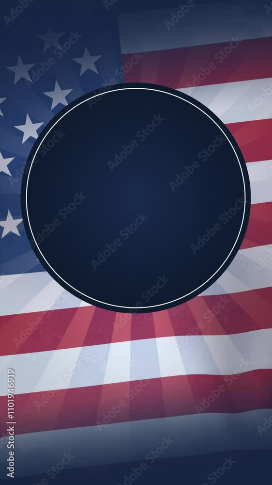 Patriotic American vertical animated video background. USA Red, white ...