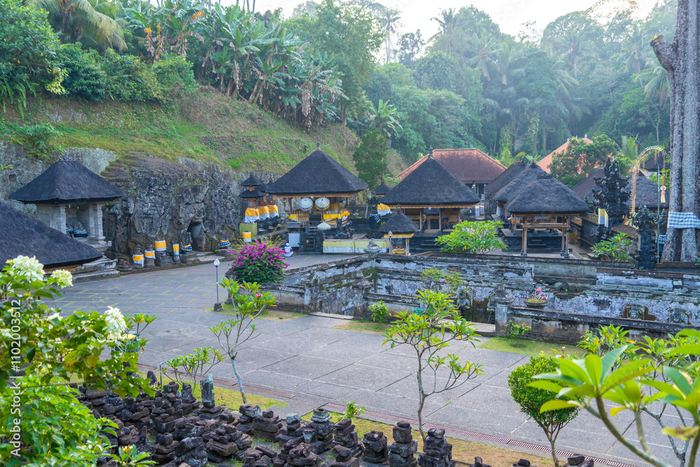 Goa Gajah Temple (The Elephant Cave Temple) in Bali Indonesia Stock ...