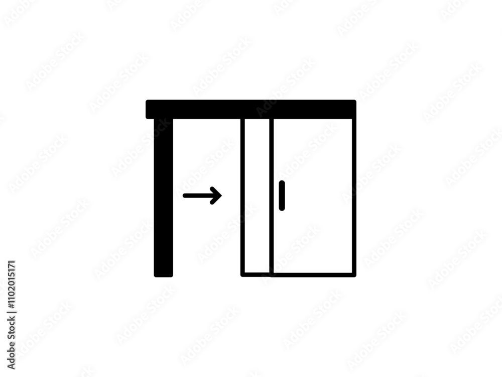 sliding door icon simple flat style pictogram for ui or ux mobile app ...