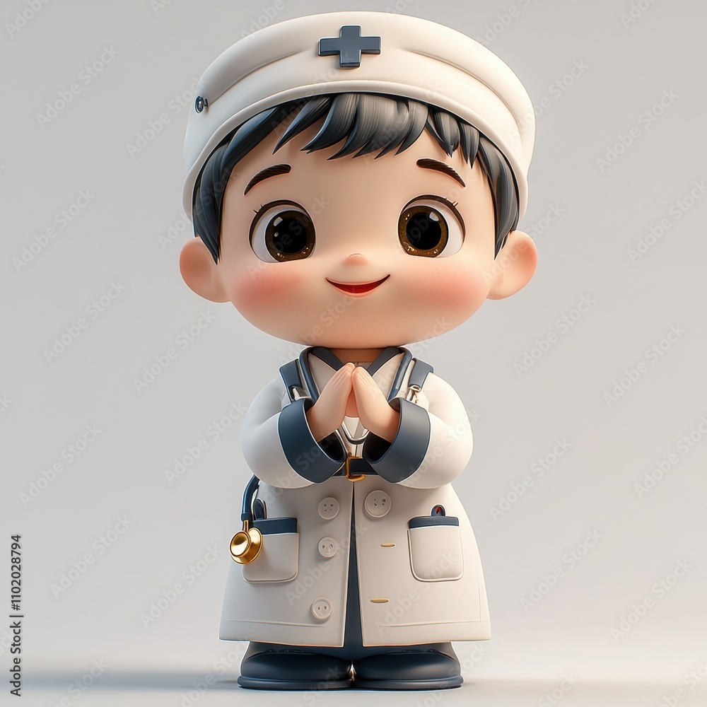 Little Doctor: A cute and adorable cartoon illustration of a young ...