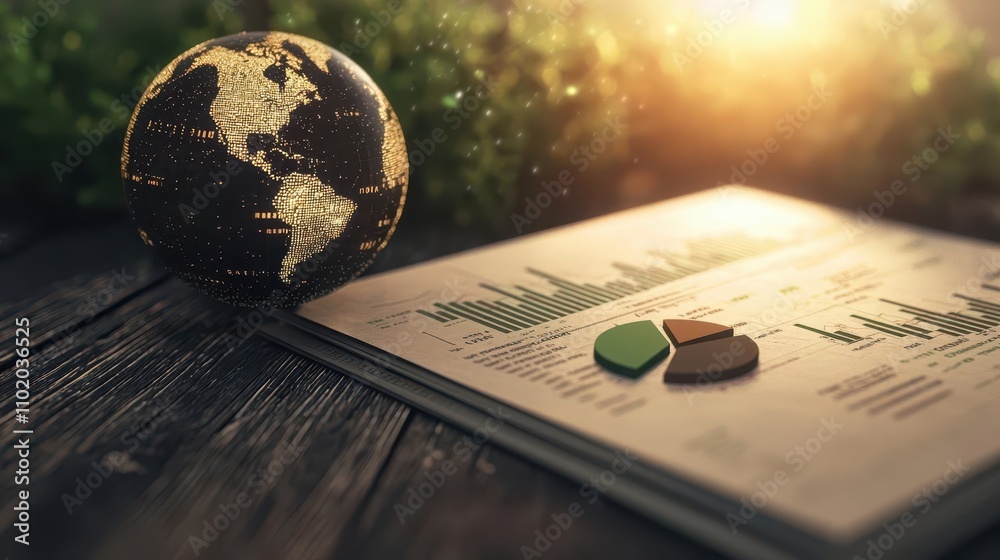 Stock ticker with highlighted green energy companies, portfolio ...