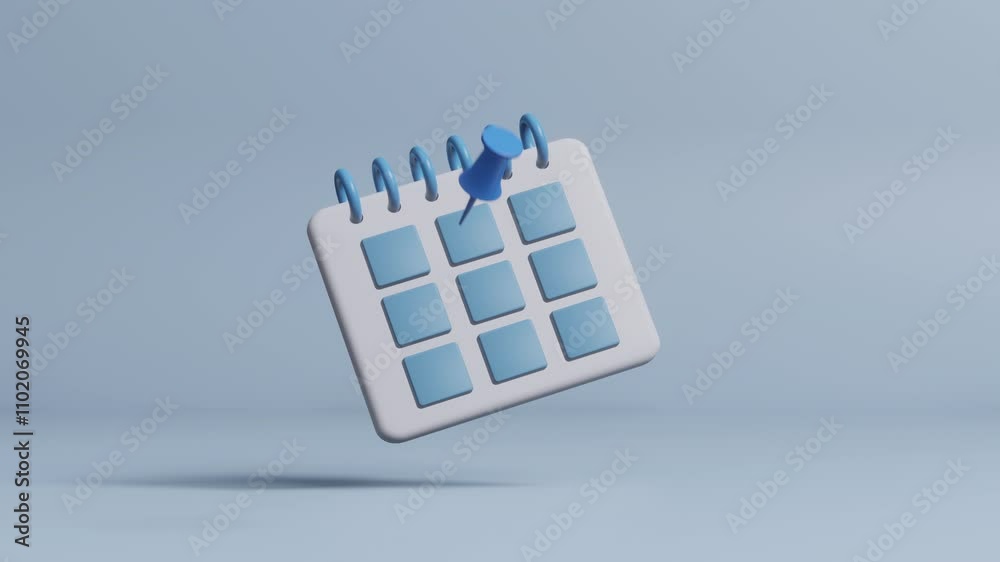 3D Calendar with pin appointment, Important date, Timetable. time ...