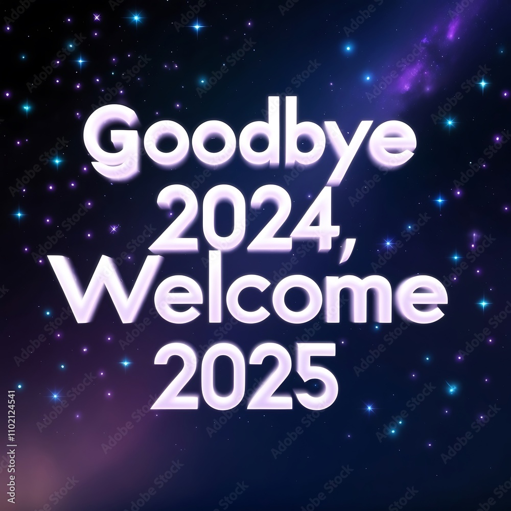 Goodbye 2024 Welcome 2025 A Cosmic New Year Greeting Stock Illustration ...