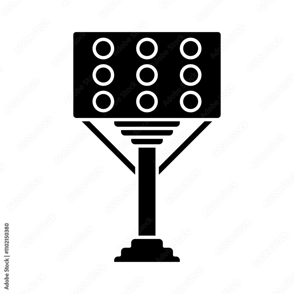 Stadium Lights icon. Post box. PO box. Letter box. flat style pictogram ...