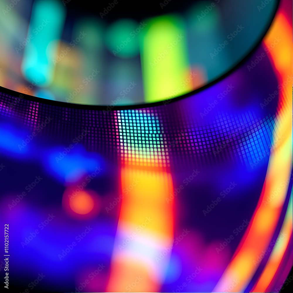 An extreme close-up of a flexible organic light-emitting diode (OLED ...