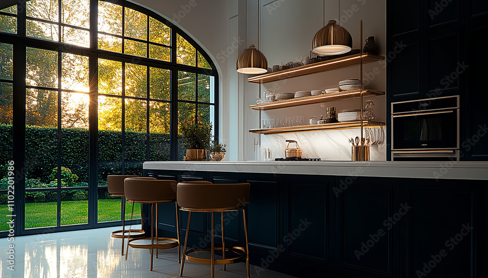 General shot, cinematic photography, super expensive and chic kitchen ...