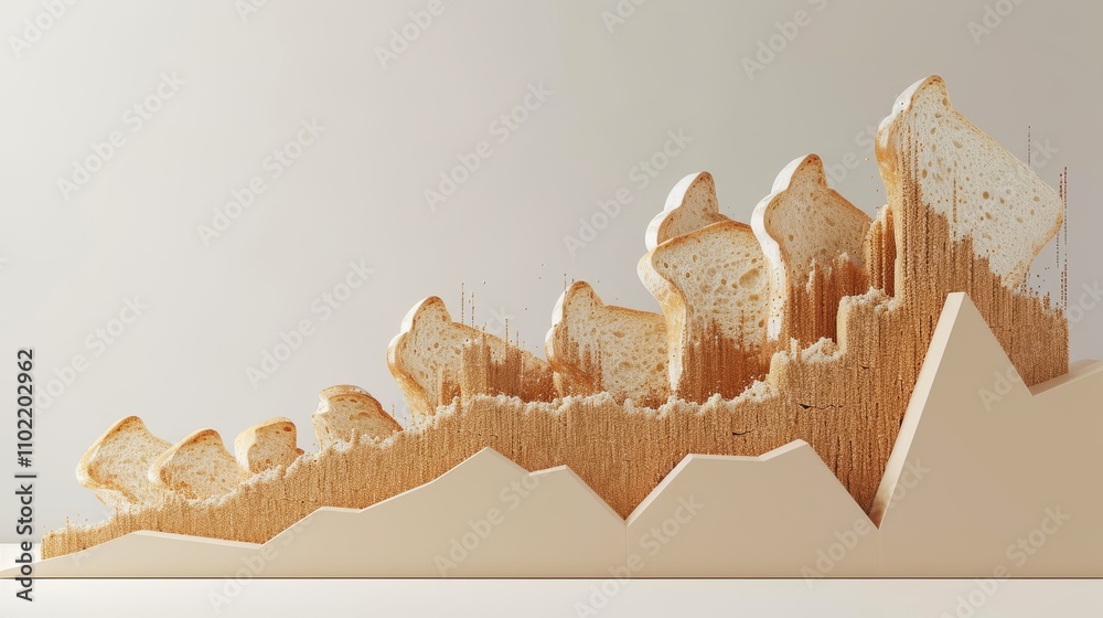 Slices of bread arranged in ascending order form a creative ...