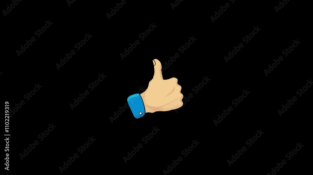 Thumbs Up Emoji Animated on a Transparent Background. 4K Loop Animation ...