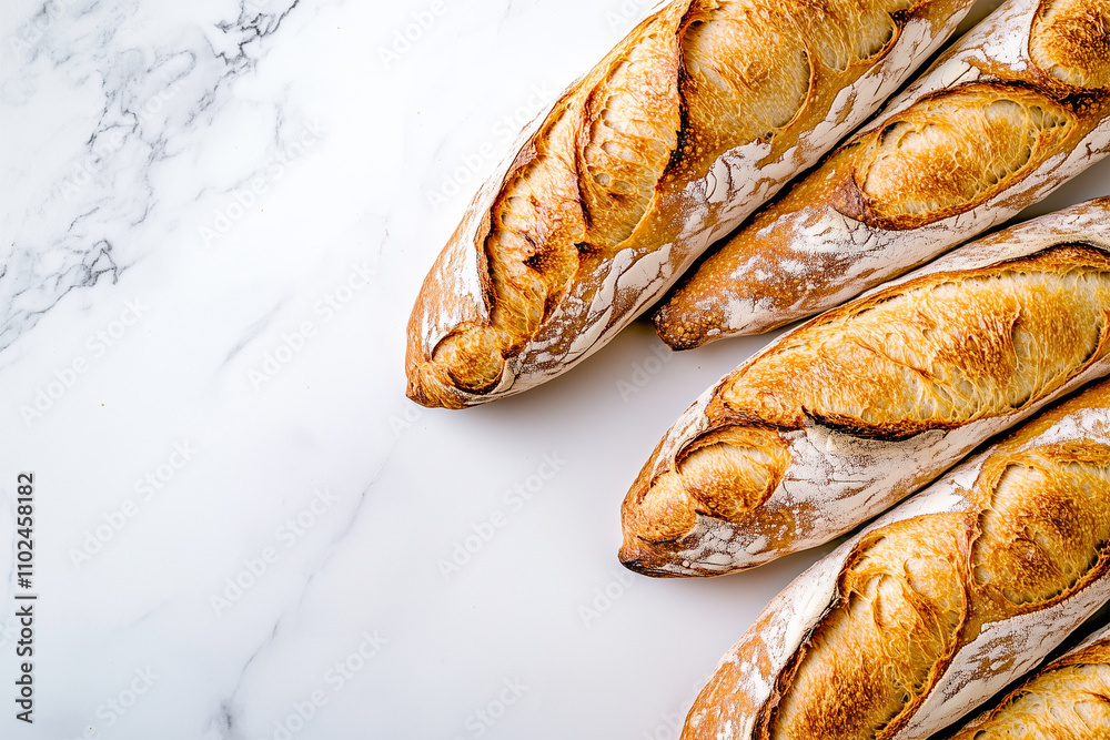 Freshly baked artisan baguettes with a beautifully crusty exterior ...
