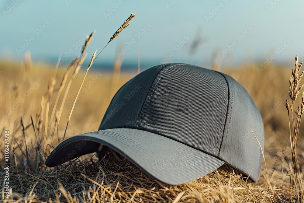 Side View Realistic Cap Mock Up In Frost Gray Color is a high ...