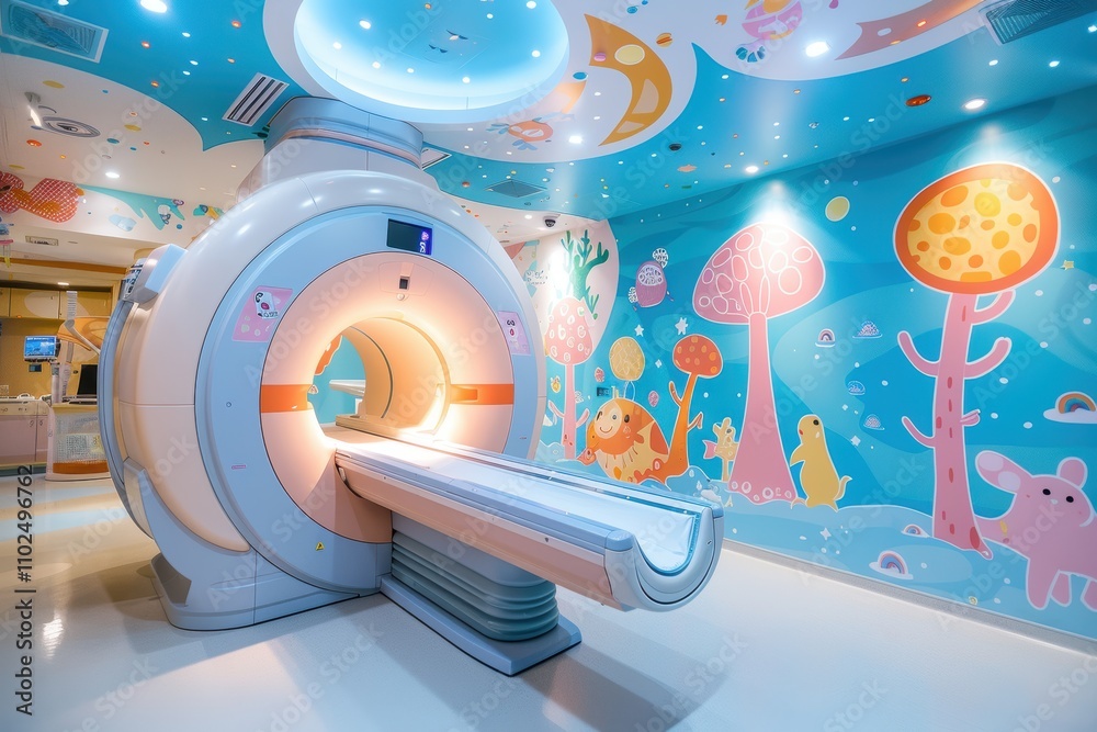 Pediatric MRI Scanner with Colorful Decorations for Child-Friendly ...