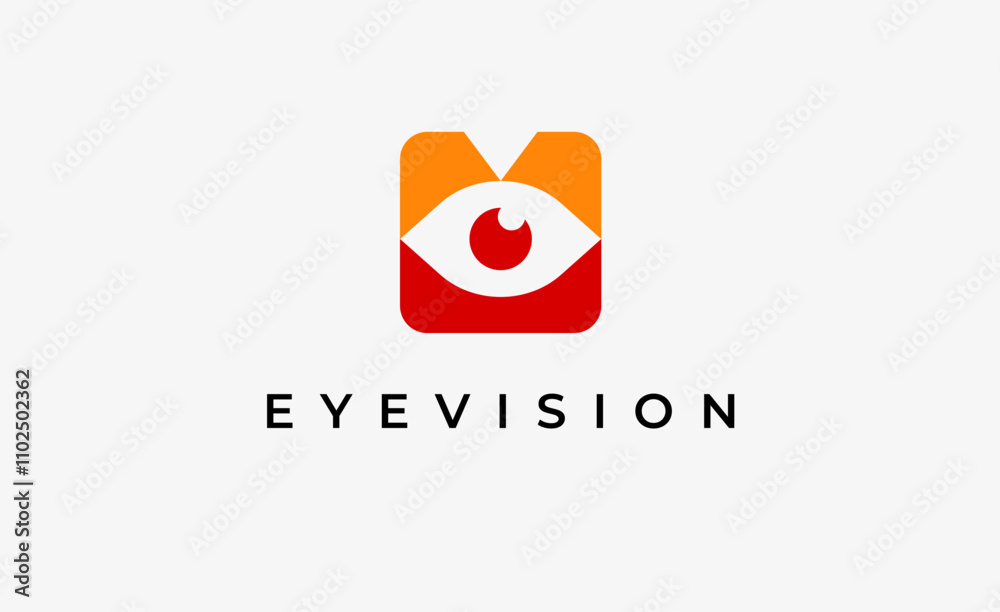 Logo Letter M and Eye Vision. Digital, visual with modern and ...