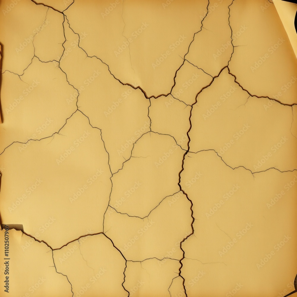 Distressed paper texture with cracks and creases, aged paper, kraft ...