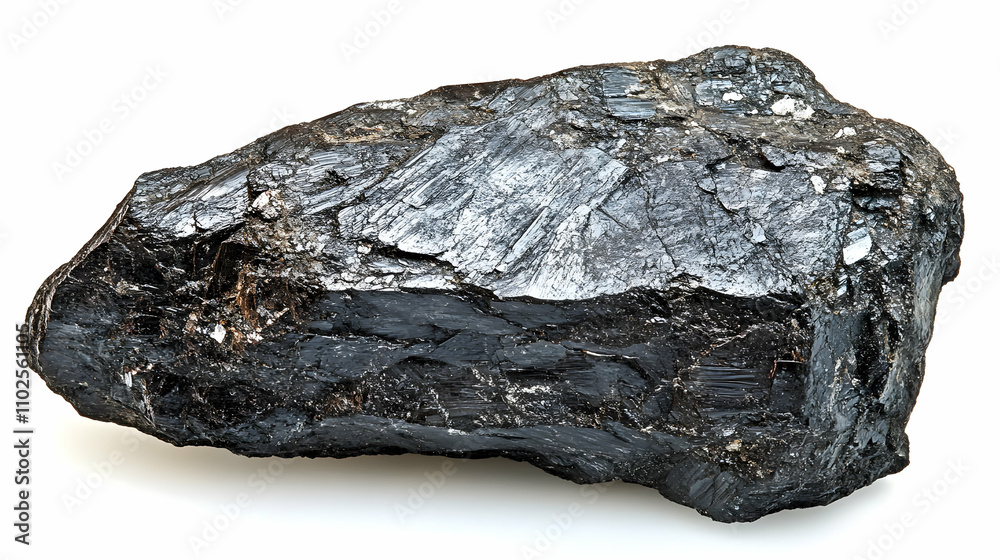 Black Tourmaline Rough Mineral Specimen, A Dark, Crystalline Rock ...