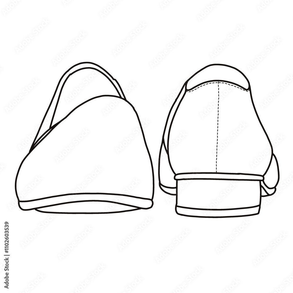 Vetor de Women's Loafers and Slip On Casual Shoes Line art, Technical ...