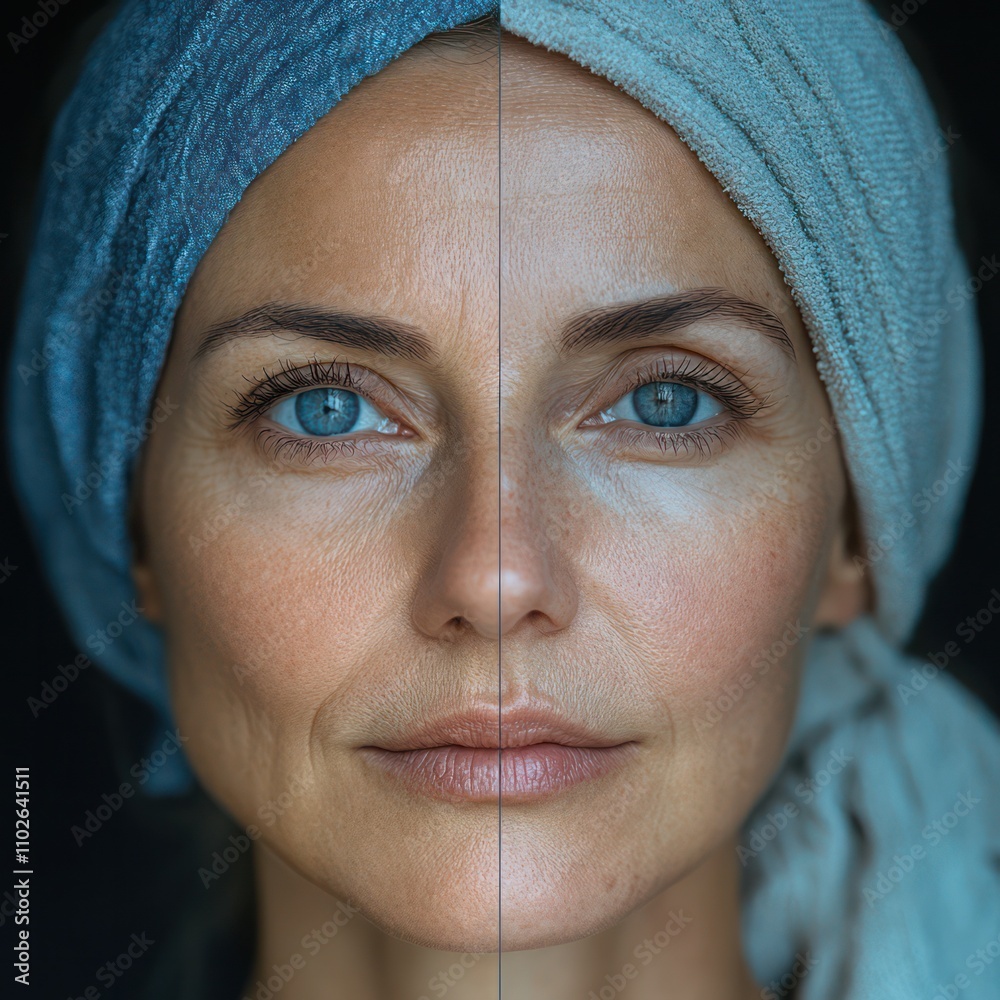 Comparative diagram with a before and after of a Latin woman showing ...