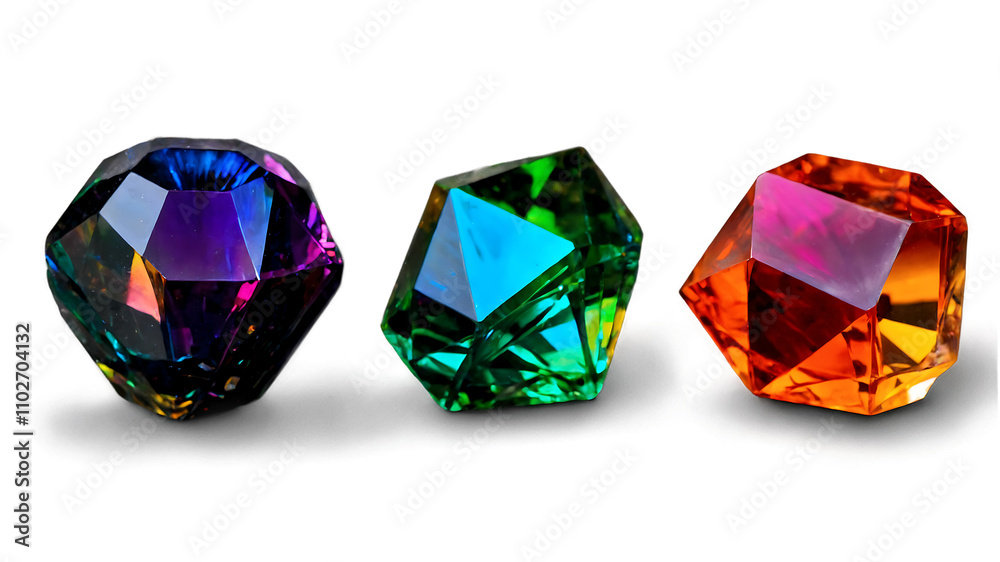 Colorful sharp crystal isolated on a clean PNG background, featuring ...