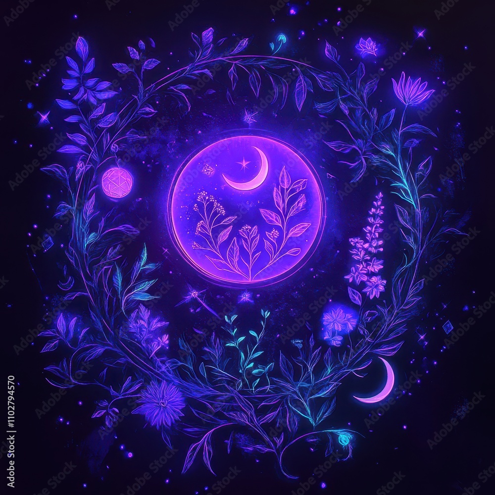 Beginner-friendly Wicca guides, holographic pages glowing with herbal ...