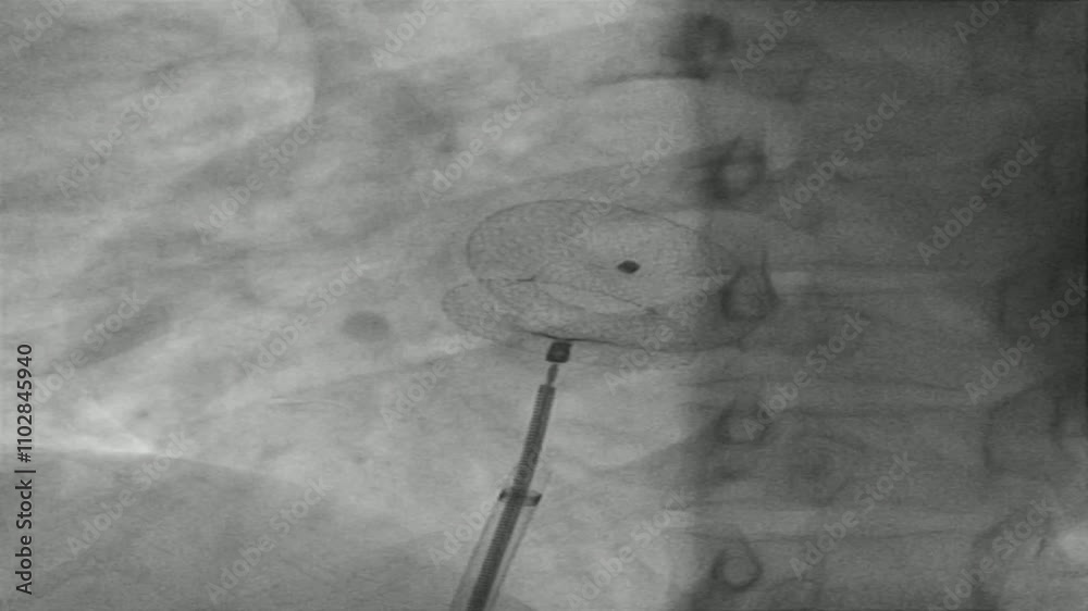 X-Ray Imaging of Atrial Septal Occluder Device Placement in a Patient ...
