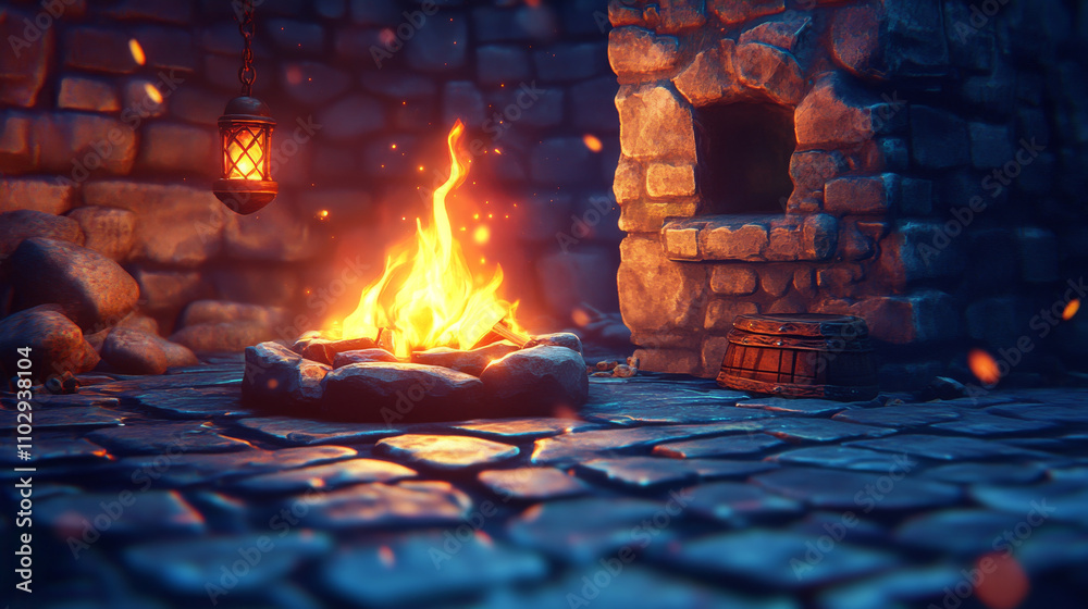 Cartoon fire animations for games. Includes a looping bonfire, magical ...