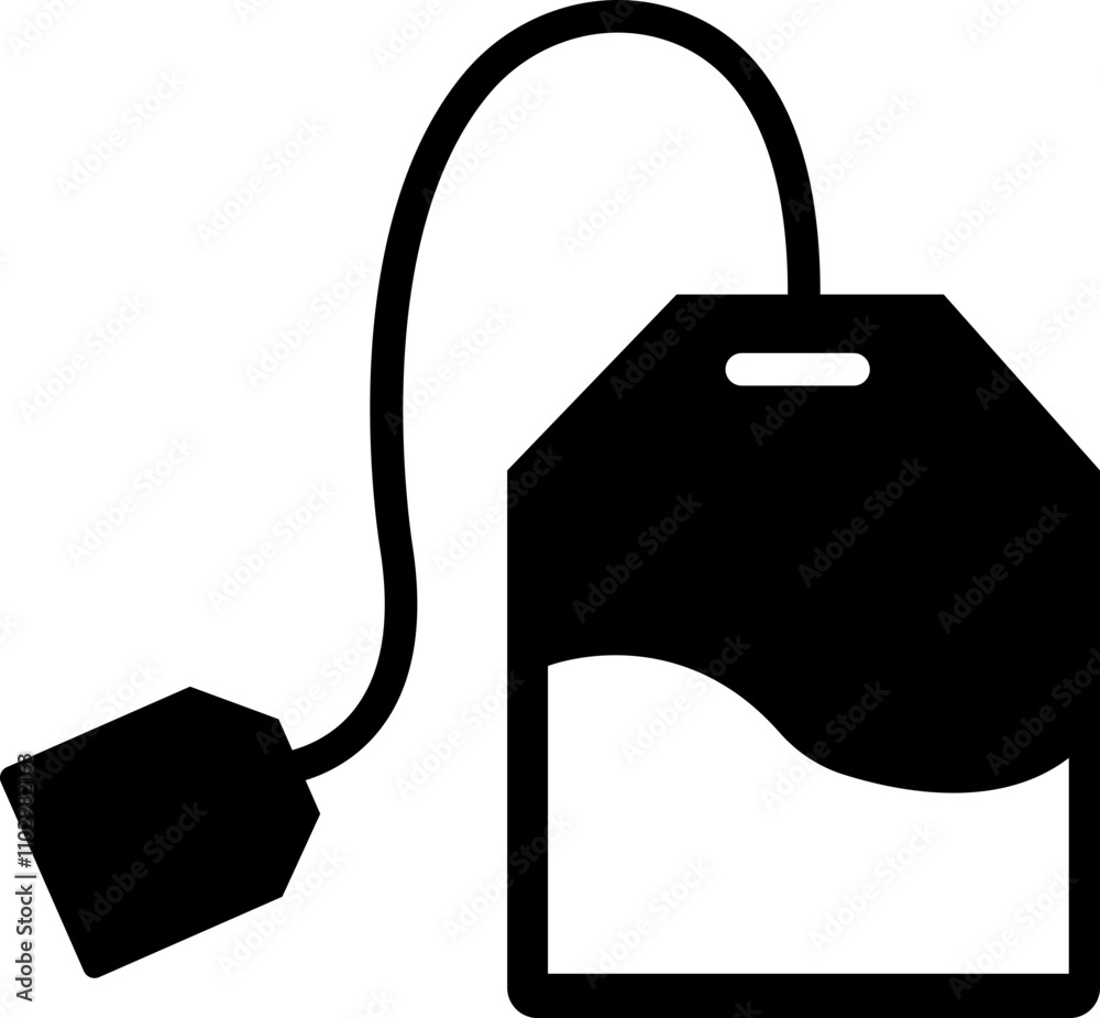 Tea bag icon Teabag black flat vector isolated on transparent ...