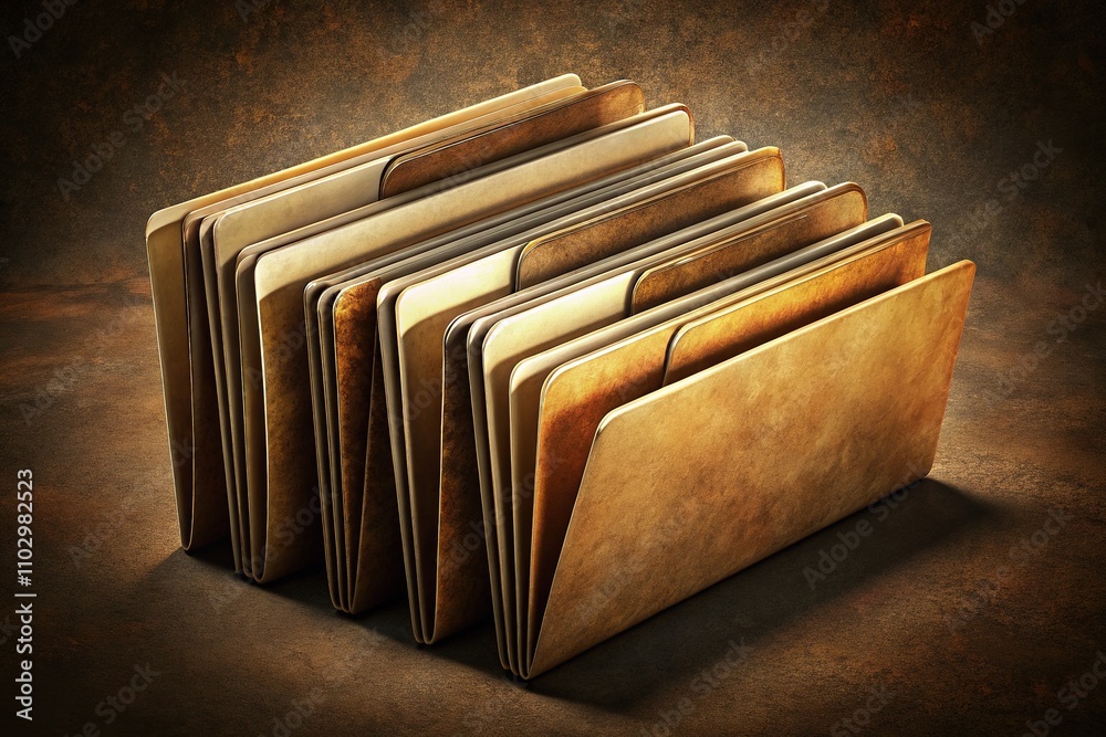 Vintage Folder Directory - AI Photorealistic Illustration Stock Photo ...