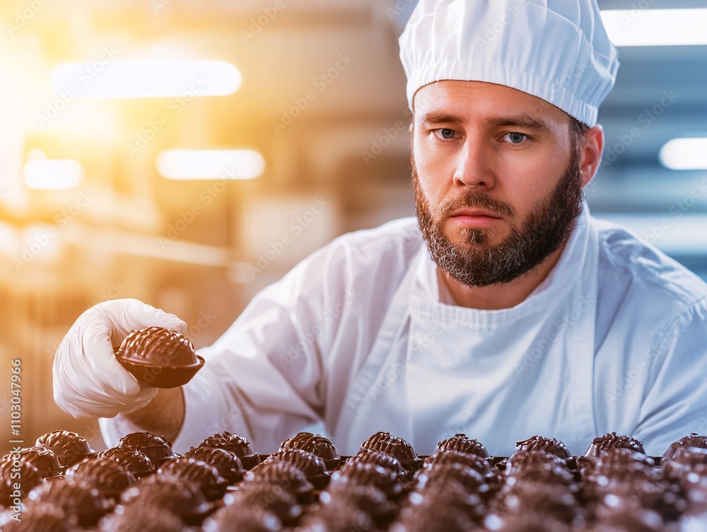 Food photography the chocolate production process in an industrial ...