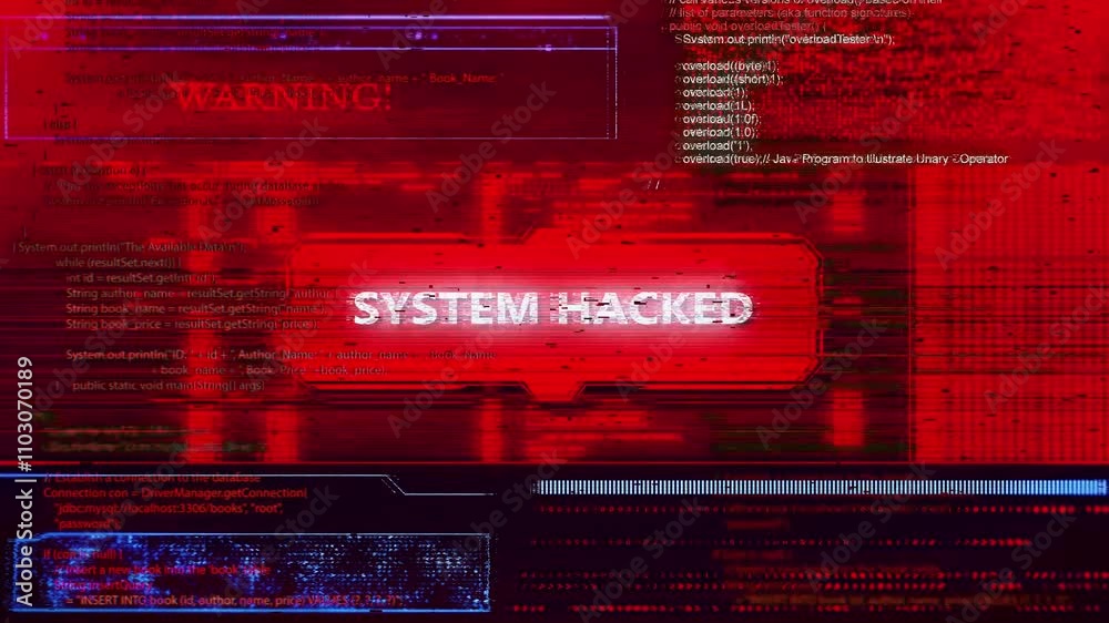 Glitching code on screen, Lines hacking code Computer Screen Code, Glitch Effect, Error System ...