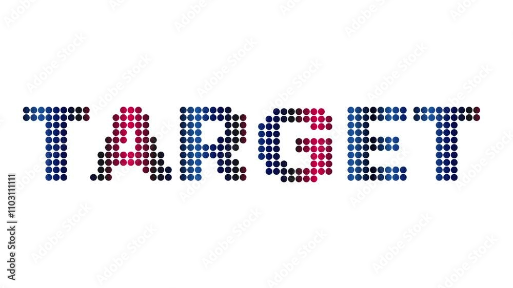 Animated Target text and motion effect title with dots on white ...