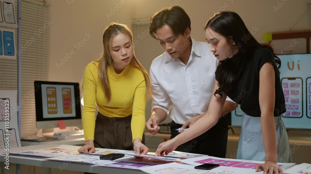 Male and Female Web and Graphic Designer Team Brainstorming Ideas for ...