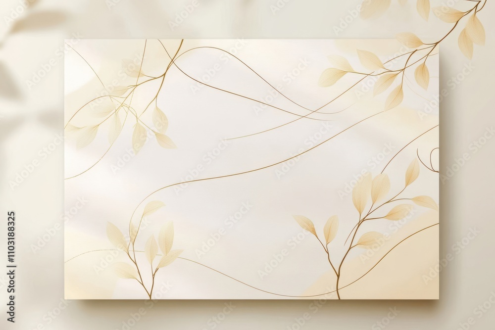 Chic nuptial invitation card layout. Subtle sand background showcasing ...