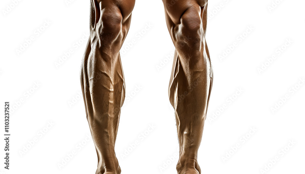 Defined Leg Muscles: A close-up shot showcasing the detailed ...