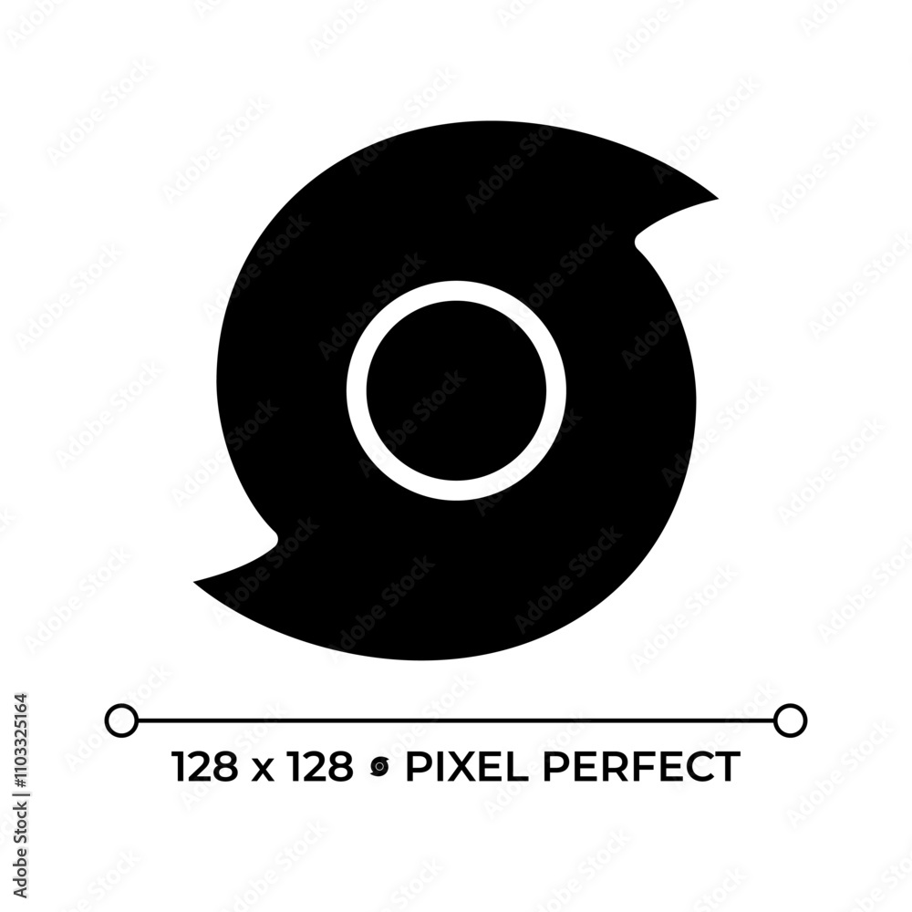 Hurricane black glyph icon. Tropical cyclone. Weather forecast. Storms ...